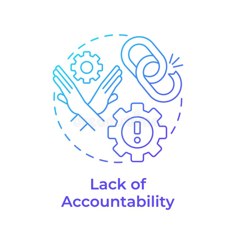 Lack of Accountability Blue Gradient Concept Icon Stock Vector ...