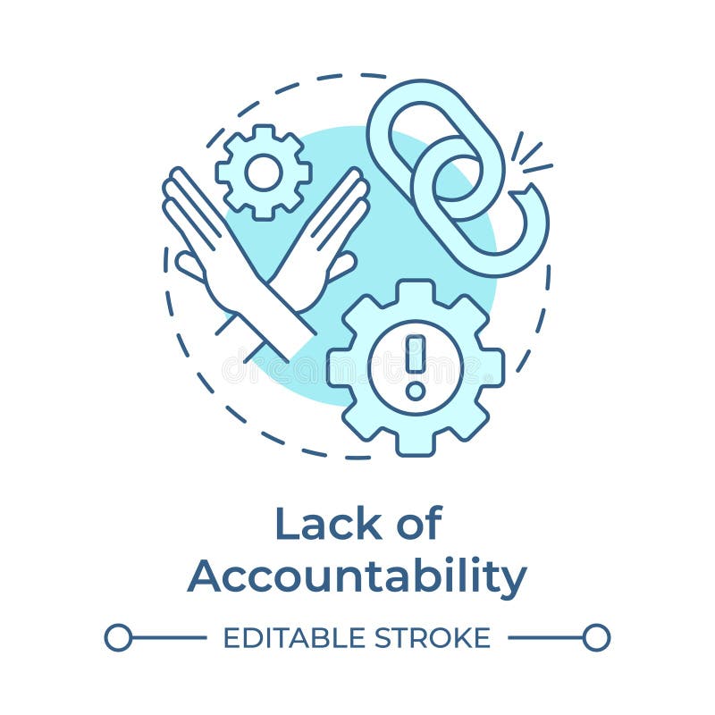 Lack of Accountability Soft Blue Concept Icon Stock Illustration ...
