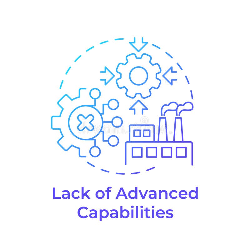 Lack of Advanced Capabilities Blue Gradient Concept Icon Stock Vector ...