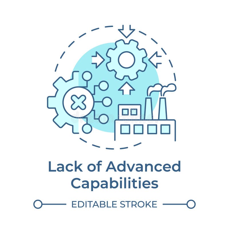 Lack of Advanced Capabilities Soft Blue Concept Icon Stock Vector ...