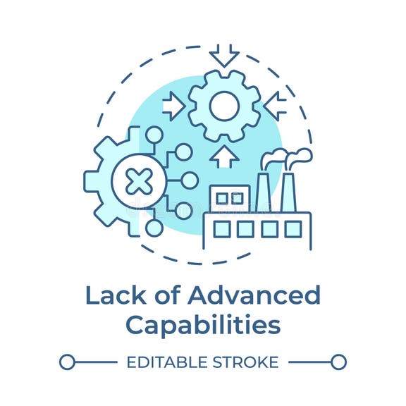 Lack of Advanced Capabilities Soft Blue Concept Icon Stock Vector ...