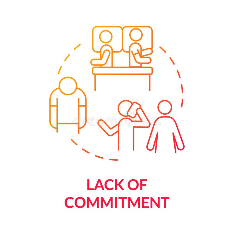 Lack of Commitment Red Gradient Concept Icon Stock Vector ...