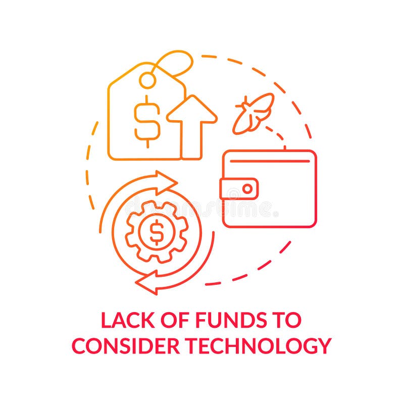 Lack of Funds To Consider Technology Red Concept Icon Stock Vector - Illustration of service ...