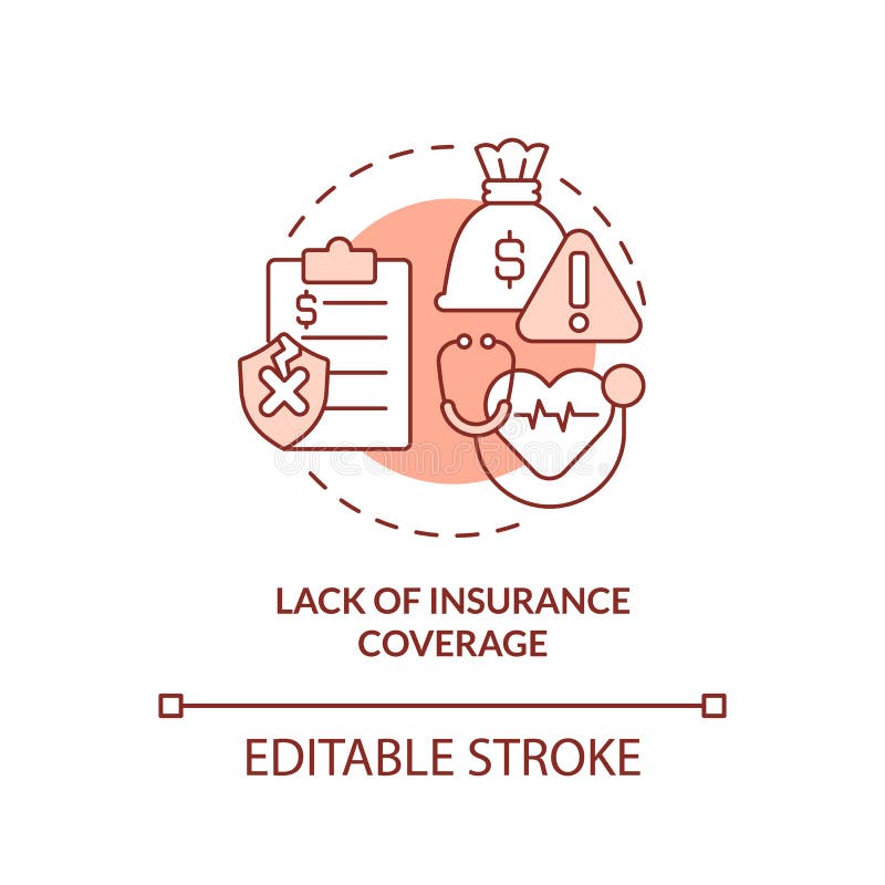 Lack of Insurance Coverage Terracotta Concept Icon Stock Vector ... Lack of Insurance Coverage Terracotta Concept Icon Stock Vector ...