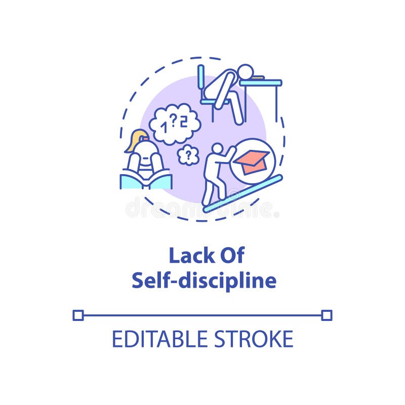 Lack of Self Discipline Concept Icon Stock Vector - Illustration of ...