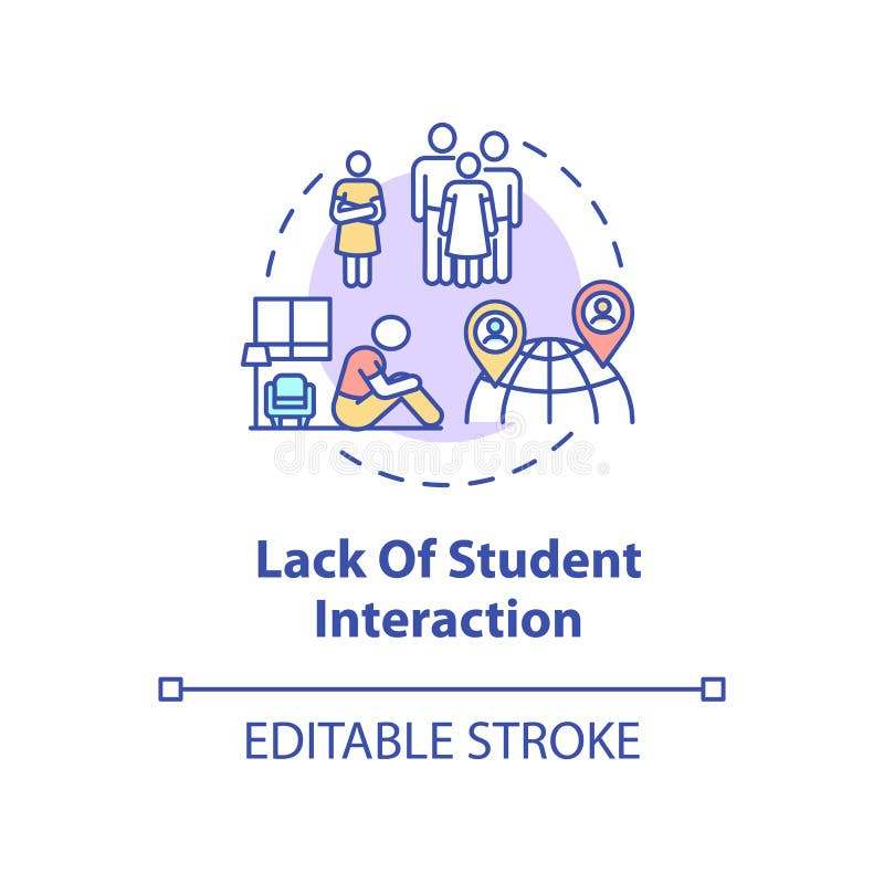 Lack of Student Interaction Concept Icon Stock Vector - Illustration of ...