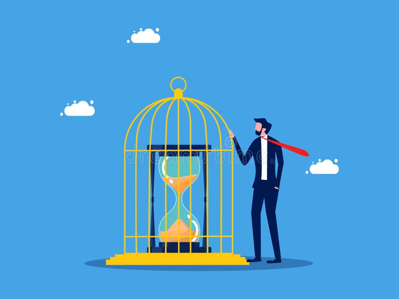 Lack of Time Freedom. Value of Time Stock Vector - Illustration of time ...