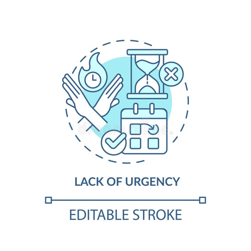 Lack of Urgency Soft Blue Concept Icon Stock Vector - Illustration of ...