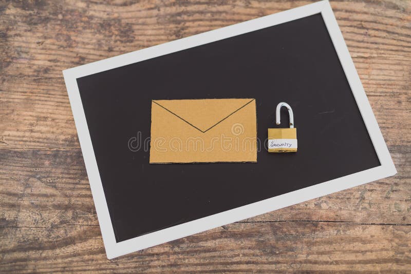 Lack of User Privacy Concept, Email Envelope Miniature on Desk with ...