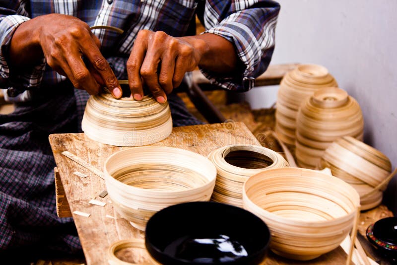 Lacquer ware in Myanmar stock image. Image of handicraft - 17964511
