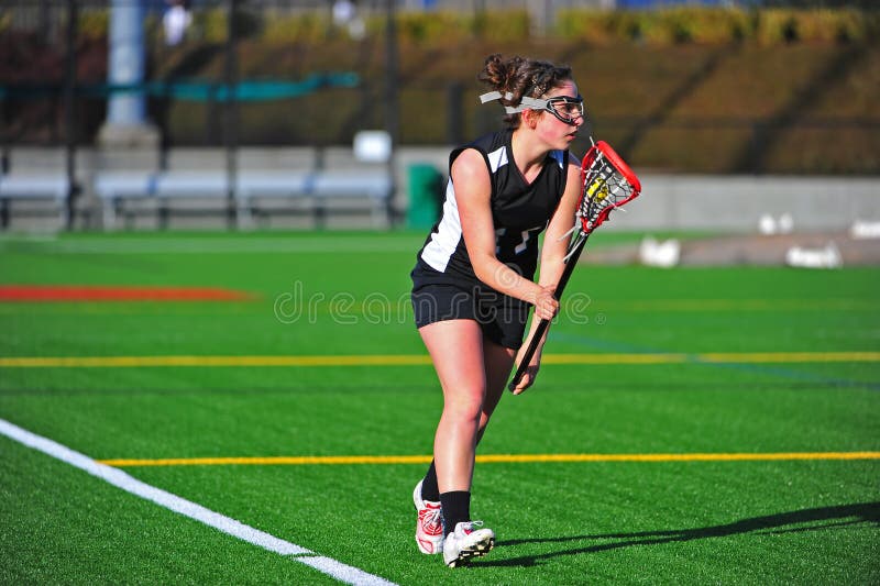 Lacrosse Girl Posing with Her Stick Stock Image - Image of girls ...