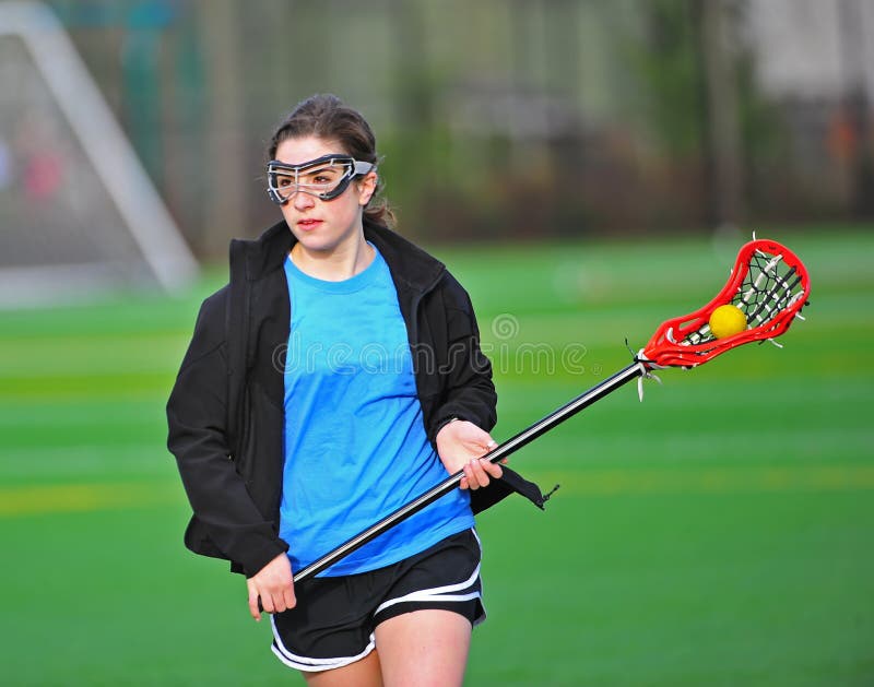 Lacrosse Girl Posing with Her Stick Stock Image - Image of girls ...