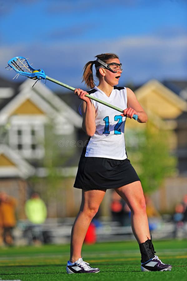 Lacrosse Girl Posing with Her Stick Stock Image - Image of girls ...