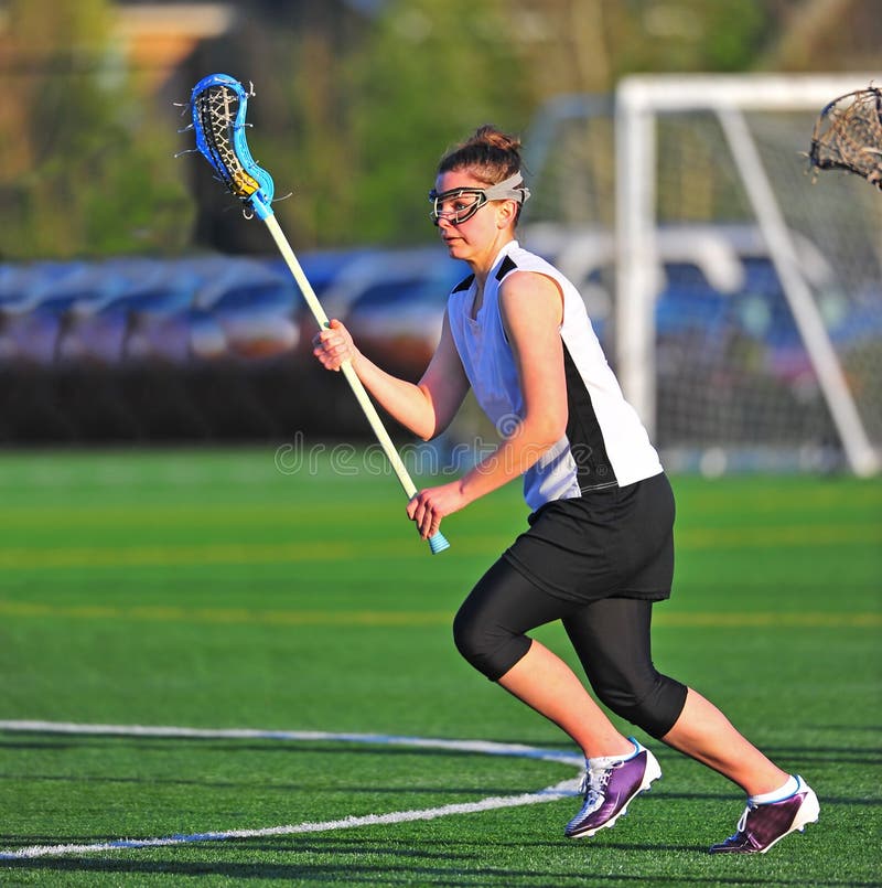 Lacrosse Girl Posing with Her Stick Stock Image - Image of girls ...