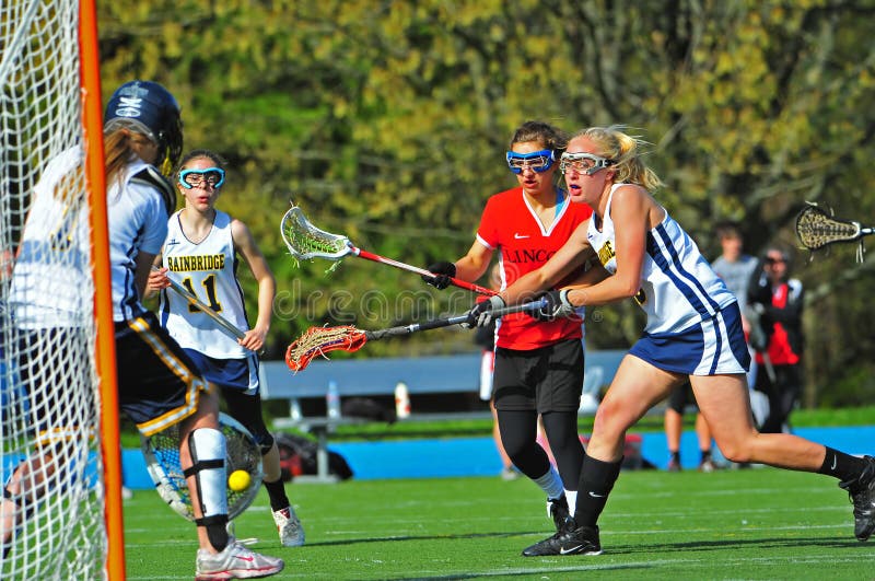 Girls Lacrosse Goalie Taking the Field Stock Photo - Image of womens ...