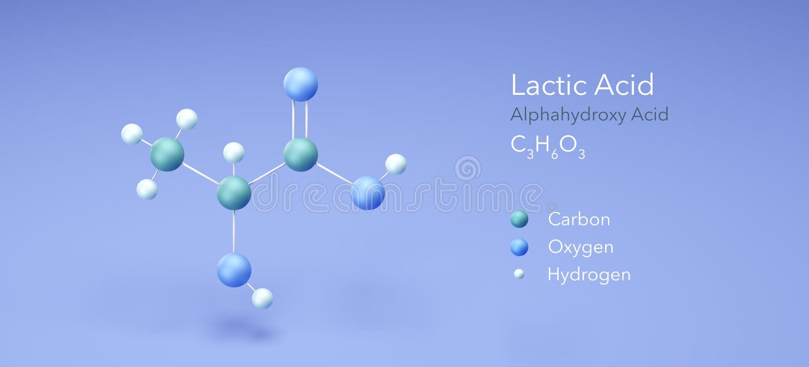 Lactic Acid Molecular Structure, 3d Model Molecule, Lactate, Structural ...