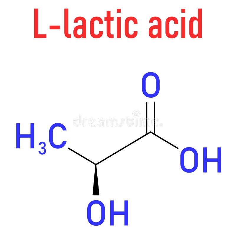 Lactic Acid or L-lactic Acid Milk Sugar Molecule. Skeletal Formula ...