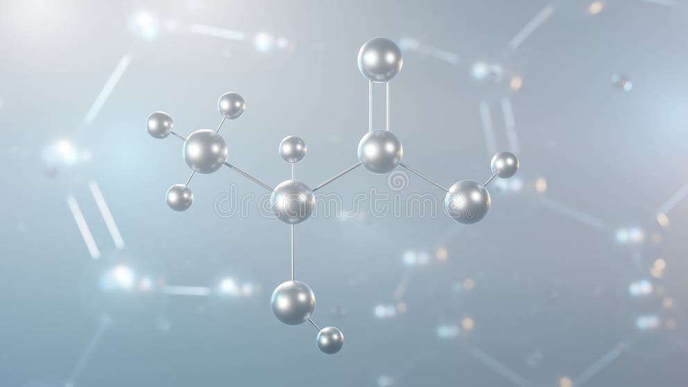Lactic Acid Molecular Structure, 3d Model Molecule, Lactate, Structural ...