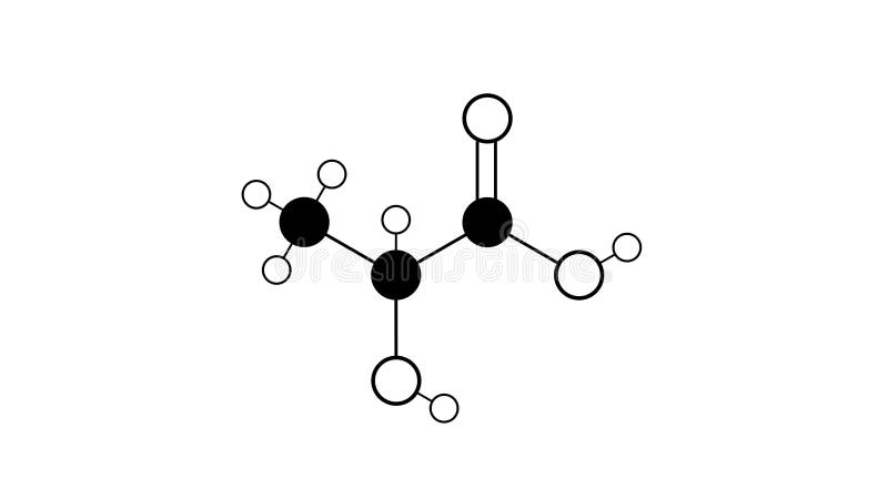 Lactic Acid Molecule Structural Chemical Formula Ball And Stick Model Isolated Image Milk
