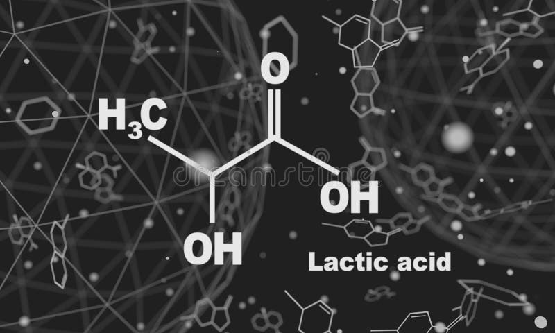 Lactic Acid Molecule, Structural Chemical Formula, Ball-and-stick Model ...