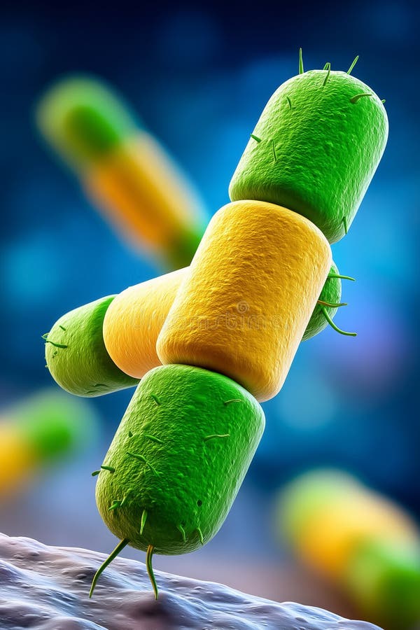 Bacteria Under Microscope Bright Setting Stock Photos - Free & Royalty ...