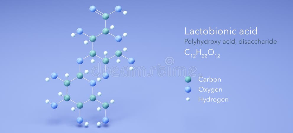 Lactobionic Acid, Lactobionate, Molecular Structures, 3d Model ...