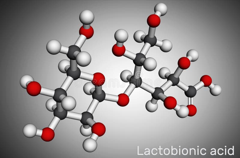 Lactobionic Acid, Lactobionate Molecule. it is a Disaccharide, Sugar ...