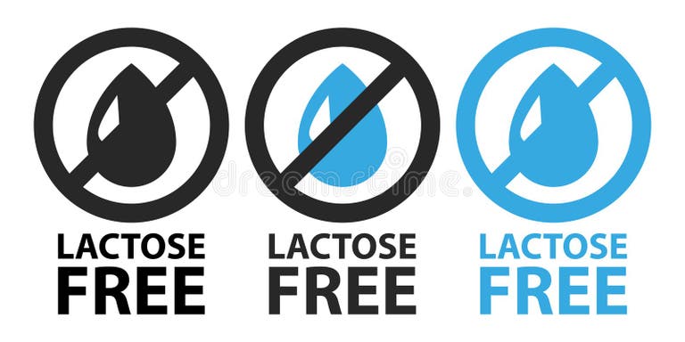Lactose Free Icon Symbol Set Stock Illustration - Illustration of milky ...