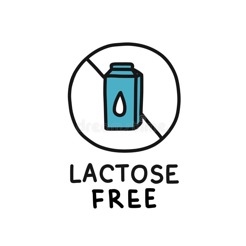 Lactose Free Symbol Doodle Icon, Vector Illustration Stock Illustration ...