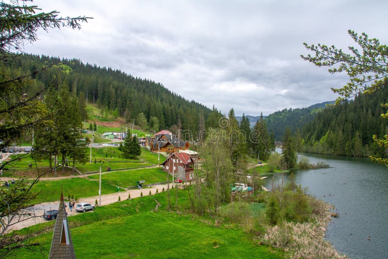 LACUL ROSU, ROMANIA - May 17, 2020: Red Lake in Romania Stock Photo ...