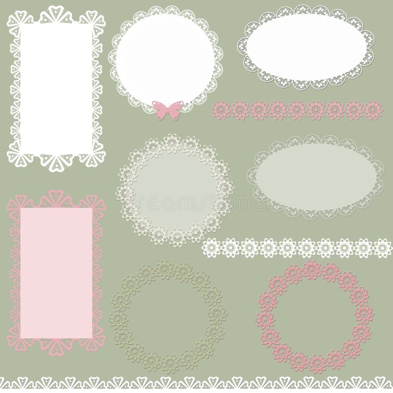 Lacy Scrapbook Napkin and Frame Design Stock Illustration ...