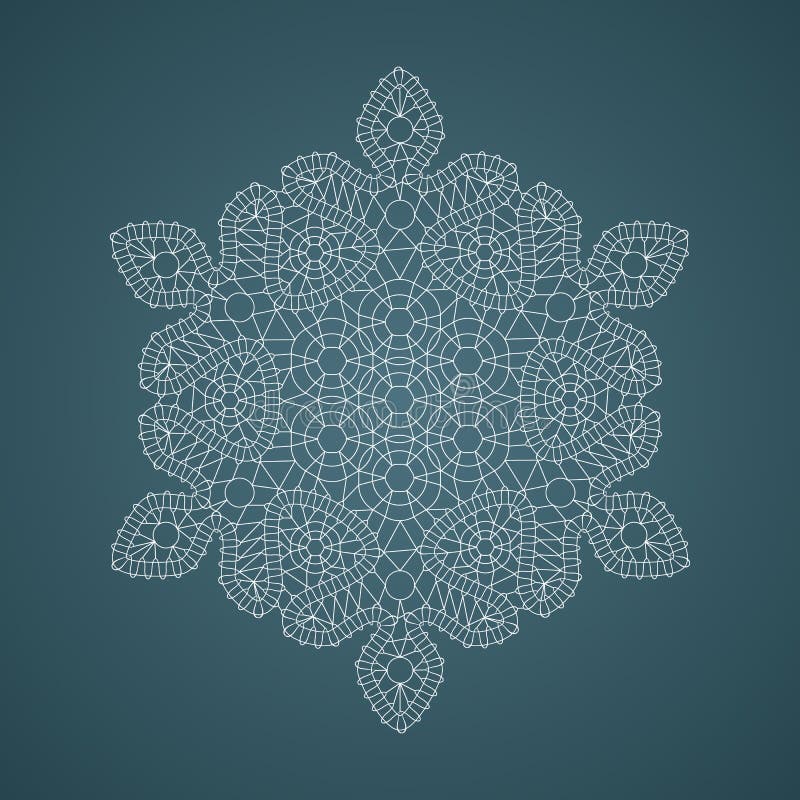 Lacy snowflake ornament stock vector. Illustration of curly - 101340172