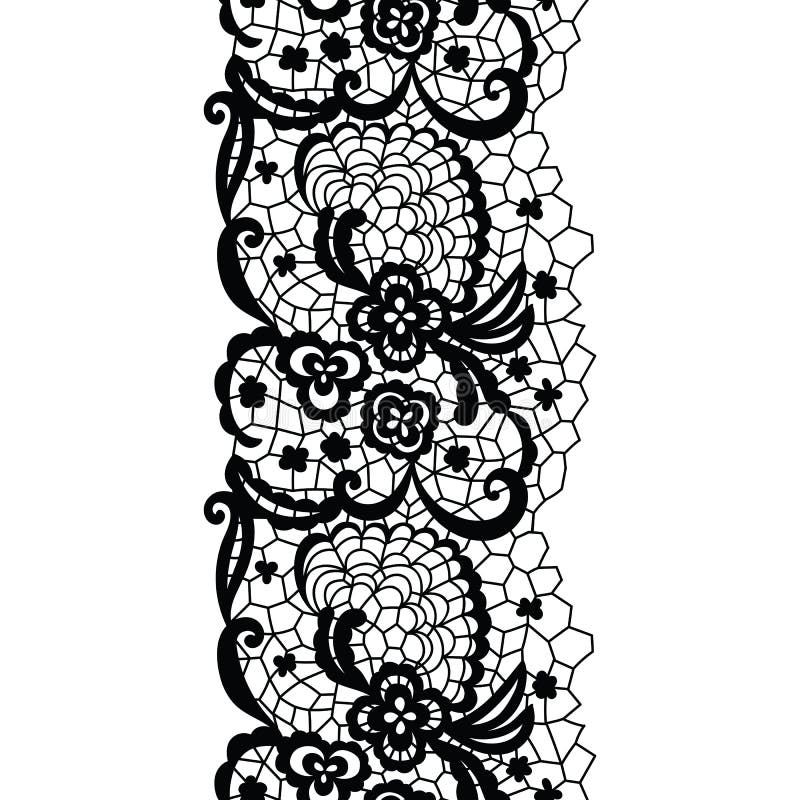 Black Lace Trim Vector Stock Illustrations – 369 Black Lace Trim Vector ...