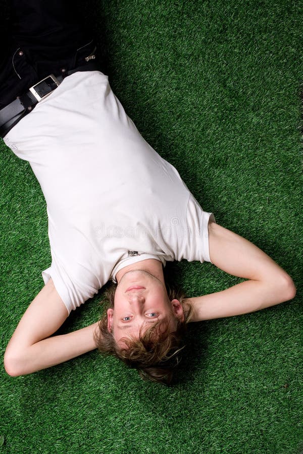 Lad on herb stock photo. Image of person, fashion, meadow - 11845684
