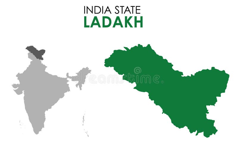 Ladakh Map of Indian State. Ladakh Map Vector Illustration Stock Vector ...