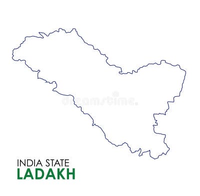 Ladakh Map of Indian State. Ladakh Map Vector Illustration Stock Vector ...
