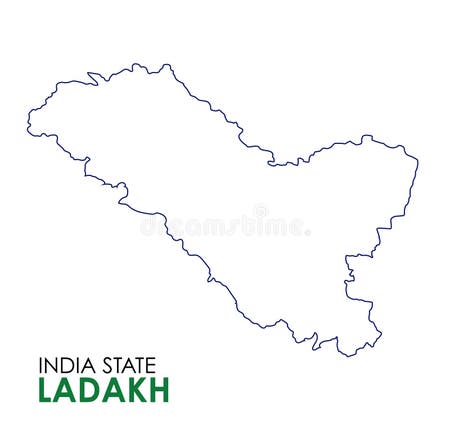 Ladakh Map of Indian State. Ladakh Map Vector Illustration Stock Vector ...