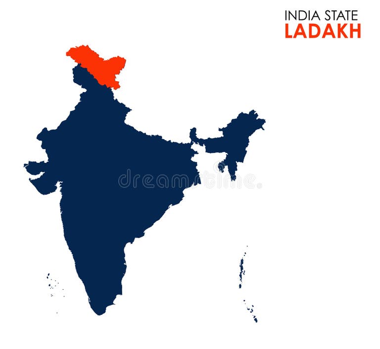 Ladakh Map of Indian State. Ladakh Map Vector Illustration Stock Vector ...