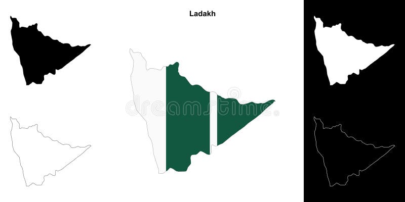 Ladakh outline map stock illustration. Illustration of infographics ...