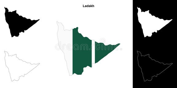 Ladakh outline map stock illustration. Illustration of infographics ...