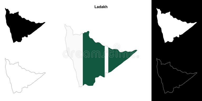Ladakh outline map stock illustration. Illustration of infographics ...