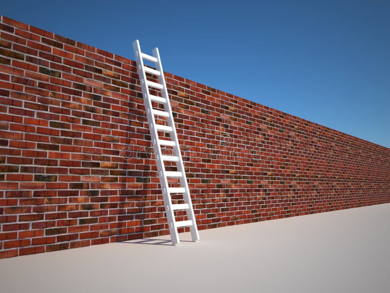 Ladder on wall stock illustration. Illustration of accessibility - 5407518