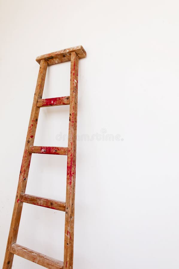 Wooden ladder stock image. Image of staircase, high, construction ...
