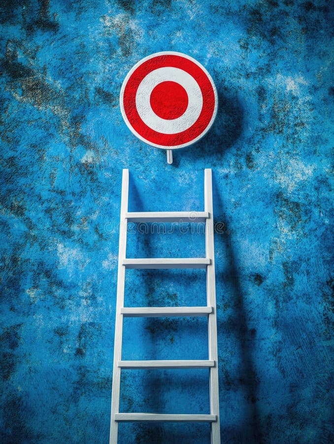 Ladder Against Blue Wall stock image. Image of ladder - 380683631