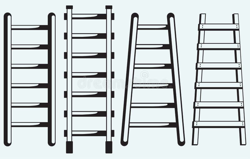 Ladders Drawing, Vector Illustration Stock Vector - Illustration of ...