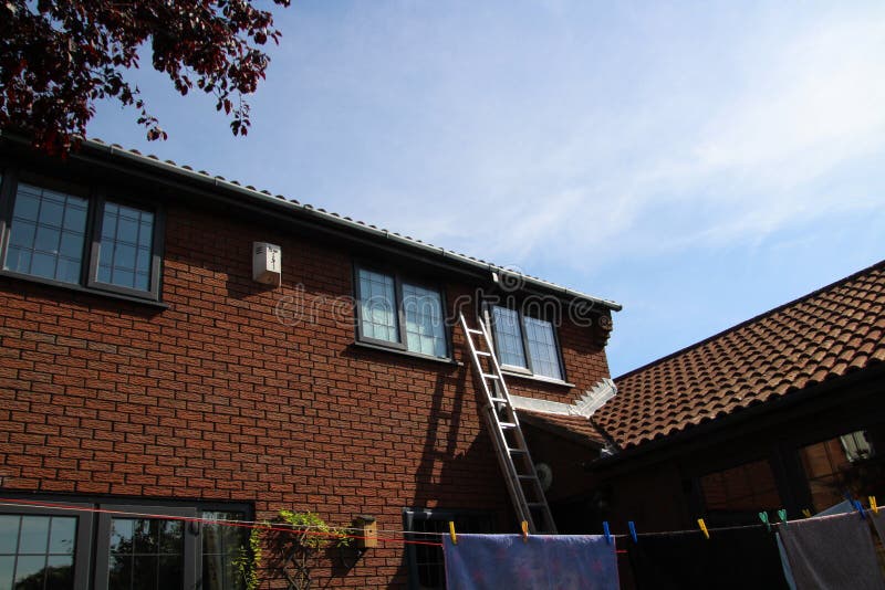 Ladder against the wall stock image. Image of garden - 229704103
