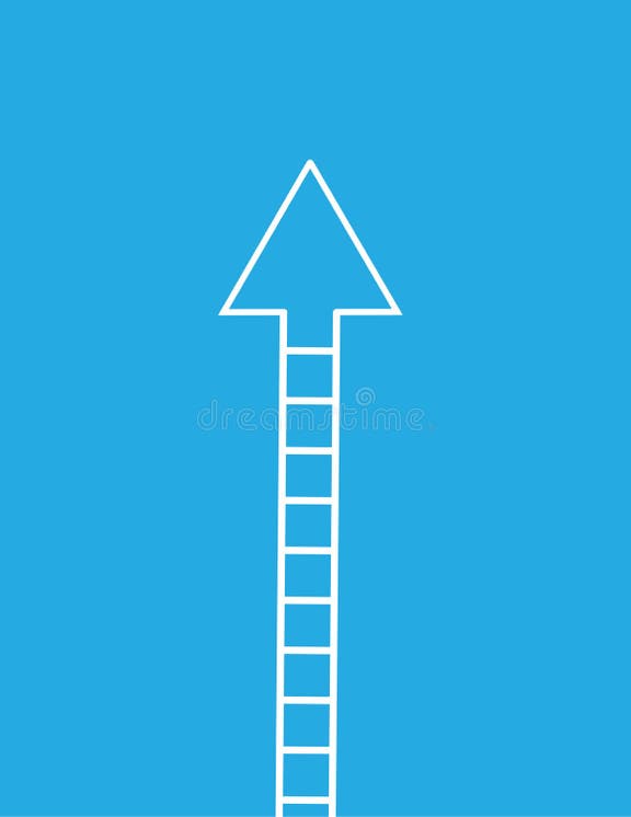 Ladder Arrow Up stock vector. Illustration of higher - 47600365