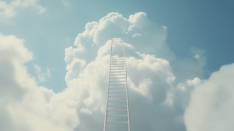 A Ladder Ascending into the Clouds. Suitable for Concepts of Growth and ...