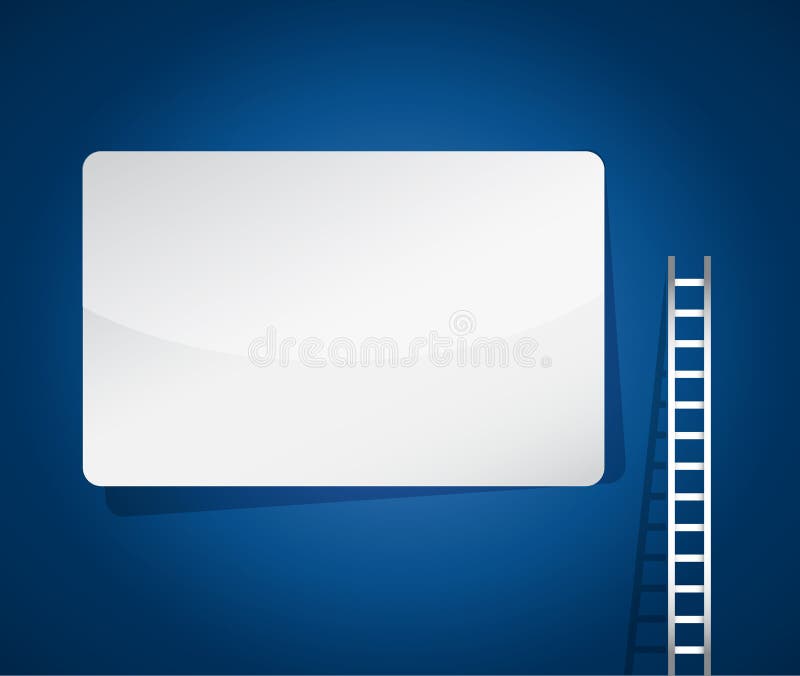 Ladder and Blank Sign Illustration Design Stock Illustration ...