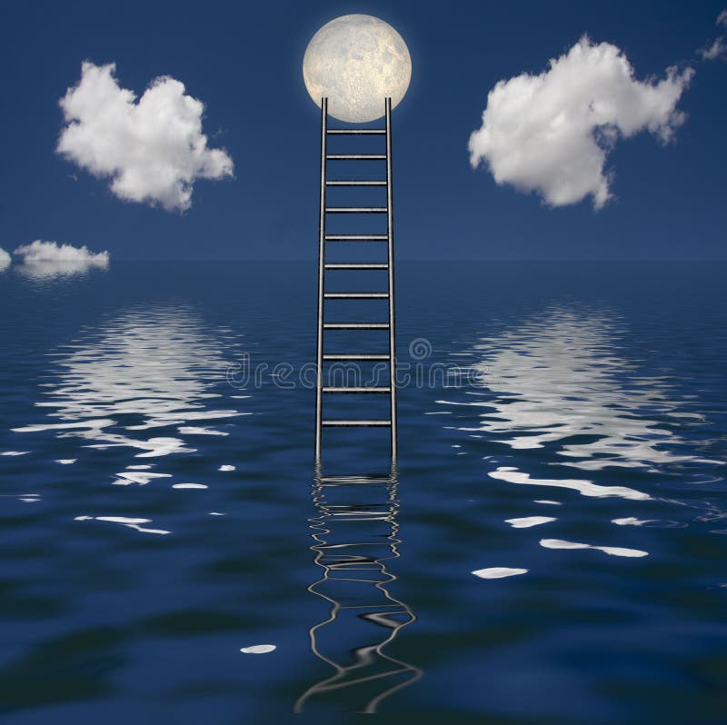 Ladder and Body of Water stock image. Image of climbing - 12673611